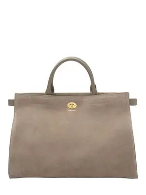 Burberry Medium Suede Cotswolds Tote Bag - Beige