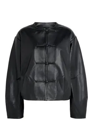 ST. AGNI Cocoon Leather Jacket - Black