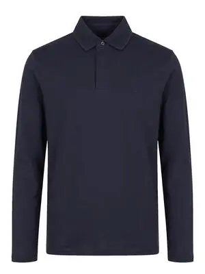 Emporio Armani Long Sleeve Polo Shirt - Blue Navy
