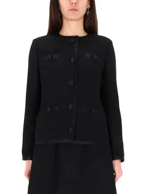 Dolce & Gabbana Wool And Silk Blend Tailored Outerwear - Black