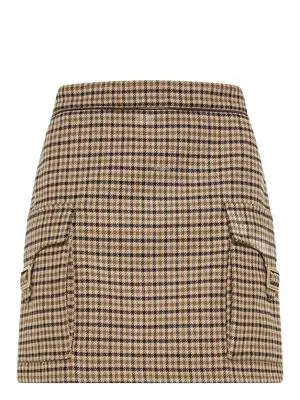 Seventy Wool-blend Mini Skirt With Stretch Detail - Beige