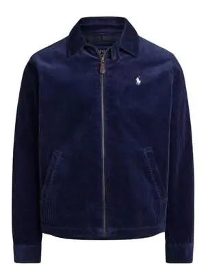 Ralph Lauren Cotton Coat With Silk Lining And Calfskin Trim - Navy