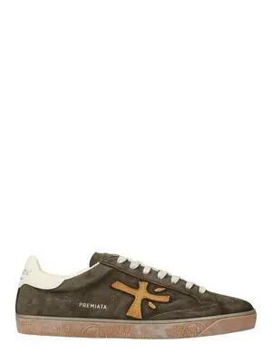 Premiata Steven Calf Leather Sneakers - Green