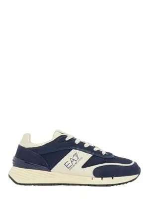 EA7 S Leather Sneakers - Navy