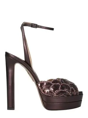 AQUAZZURA Leather Ce Soir Heeled Sandals 130 - Purple