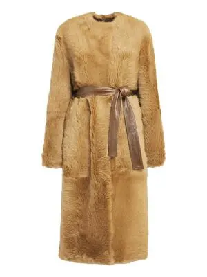 FFORME Reversible Camel Shearling-leather Coat - Brown