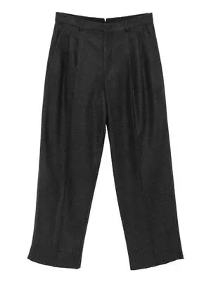 Emporio Armani Pleated Wide-leg Trousers - Black