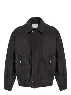 DUNST Zip-front Leather Jacket - Brown