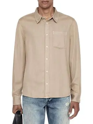 ALLSAINTS Ward Long Sleeve Shirt - Mortar Brown