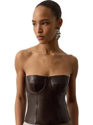RALPH LAUREN Carolin Lambskin Bustier