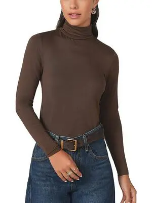 POINT Stretch Knit Turtleneck Chocolate