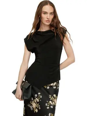 Veronica Beard Yvonne Asymmetric Top - Black