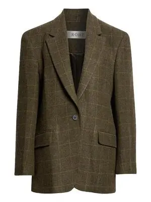 RÓHE Oversize Check Wool Jacket