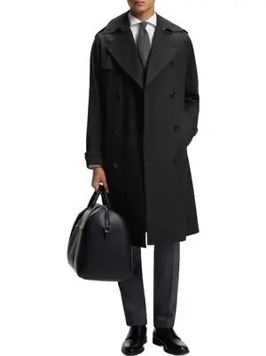 BOSS Jared Double Breasted Trench Coat - Black