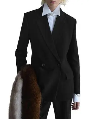 Mango Honey Structured Blazer - Black