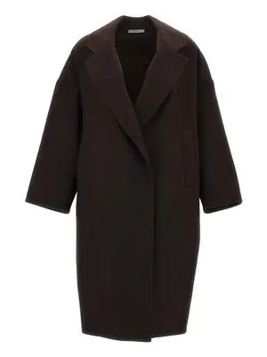 Dusan Cappotto Oversize In Lana - Marrone