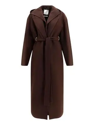 Max Mara Olmo Coat In Virgin Wool - Brown