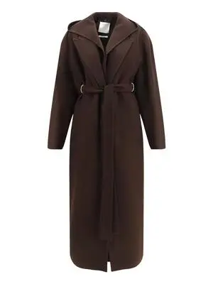 Max Mara Olmo Coat In Virgin Wool Brown