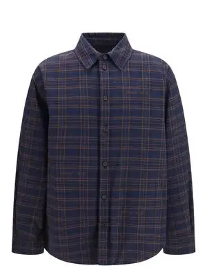 Off-White Oversized Padded Flannel Shirt - Blue