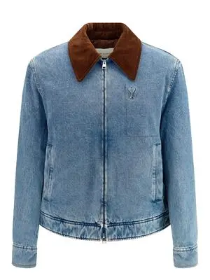 AMI Paris Ai De Coeur Deni Jacket Ale Light Blue