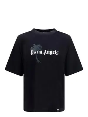 Palm Angels Pal Drift Cotton T-shirt Ale - Black