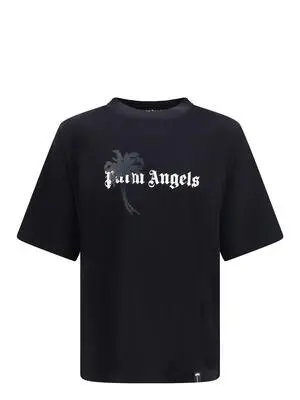 Palm Angels Pal Drift Cotton T-shirt Ale - Black