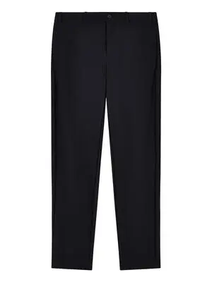 Giorgio Armani Flat Front Trousers In A Technical Gaufré Honeycomb Fabric - Black