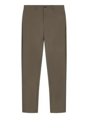 Giorgio Armani Flat Front Trousers In A Technical Gaufré Honeycomb Fabric - Brown