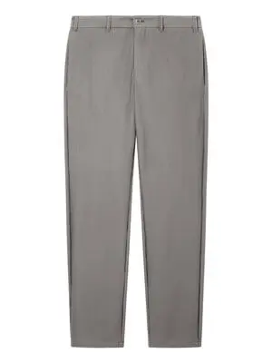 Giorgio Armani Flat Front Trousers In A Technical Gaufré Honeycomb Fabric - Grey