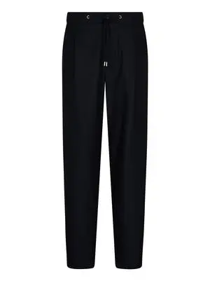 Giorgio Armani Trouser Cashmere Regular Fit Solid Stretch Drap Black