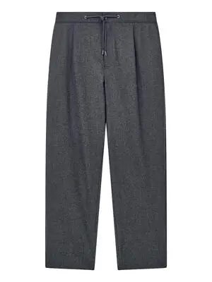 Giorgio Armani Trouser Cashmere Regular Fit Solid Stretch Drap Grey