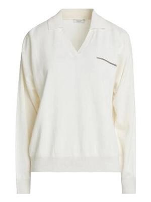 Peserico Sweater Size Cashmere, Viscose, Metal Fiber - White