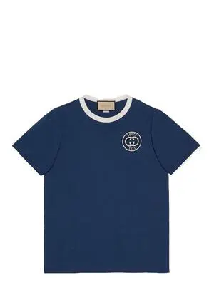 Gucci Cotton Jersey T-shirt With Embroidery - Blue