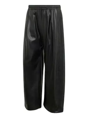 Adidas Stadium Oversized Fit Fake Leather Full Length Open Hem Pants Asia Sizing - Black
