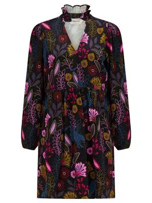 SUGARHILL BRIGHTON Indi Short Smock Dress Black Jungle
