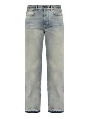 Amiri Vintage Effect Distressed Straight-leg Jeans - Gray