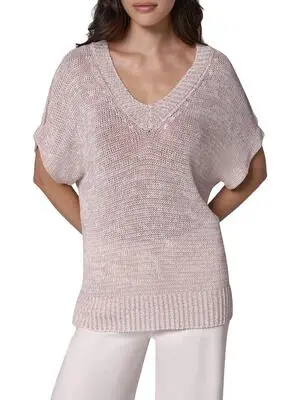 Donna Karan New York Metallic Relaxed Fit Sweater Cream