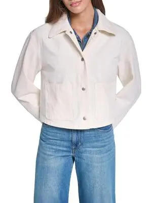 LEVI'S Cropped Cotton Chore Jacket - Ecru