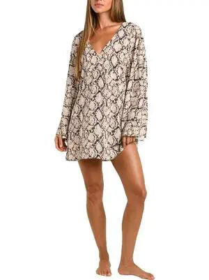 SUNSHINE 79 Island Serpent Tunic Cover-up - Beige Multi