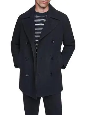 Dkny Double Breasted Peacoat - Black