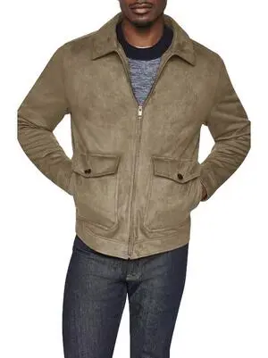 DKNY Faux Suede Trucker Jacket