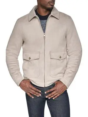 Dkny Faux Suede Trucker Jacket - Stone