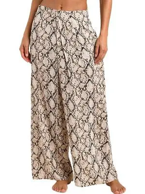 SUNSHINE 79 Island Serpent Faux Wrap Cover-up Pants - Beige Multi