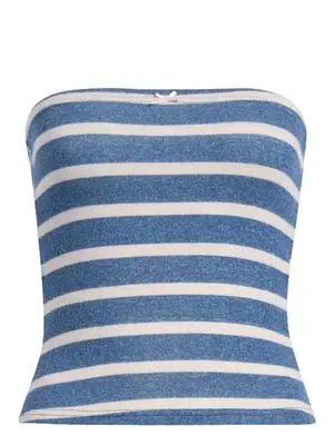 HAPPY CAMP3R Stripe Quinn Strapless Top Navy