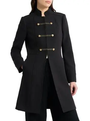 TAHARI ASL Military Double Breasted Coat - Black
