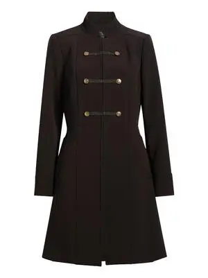TAHARI ASL Military Double Breasted Coat - Espresso