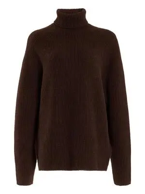 Gabriela Hearst Wigman Knit Turtleneck Sweater In Chocolate Cashmere Chocolate