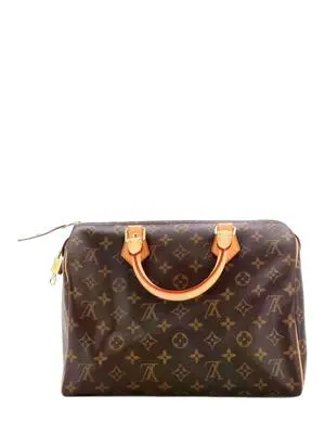 LOUIS VUITTON Speedy Handbag Monogram Canvas 30 Satchel - Brown