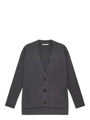 Malìparmi Ribbed-cuff V-neck Cardigan - Grey
