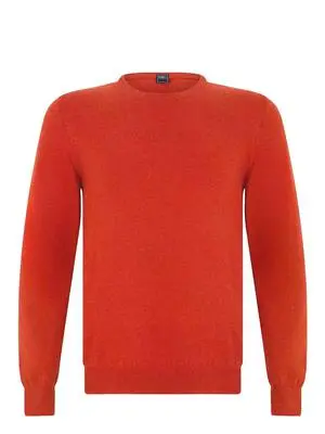 Fedeli Fine-knit Cashmere Sweater - Orange